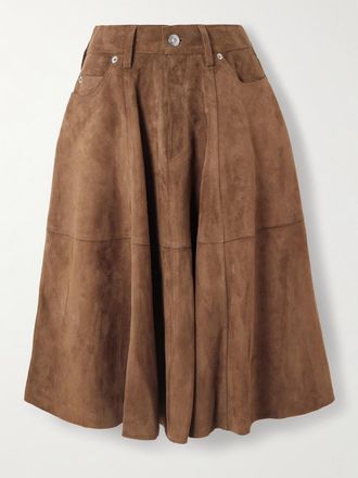 Ami Jupe Midi En Daim - Marron