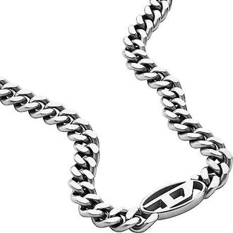 Diesel Collier pour homme en acier inoxydable avec fermoir mousqueton