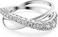 Swarovski Bague Twist, Taille ronde, Blanche, Métal rhodié
