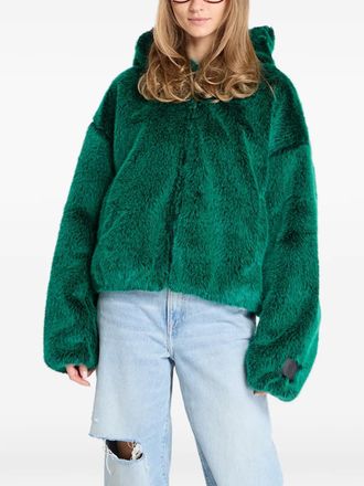 Nike Jordan veste en fourrure artificielle &agrave; capuche - Vert