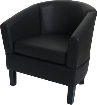 Hhg jamais utilisé] Fauteuil lounge 864, fauteuil club fauteuil cocktail, certifié mvg similicuir, noir