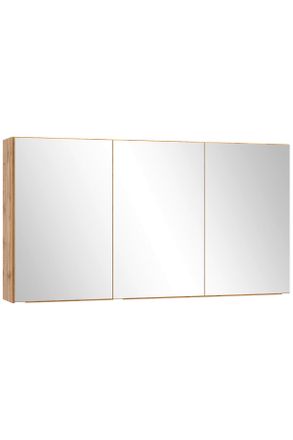 Held Spiegelschrank, Eiche Wotan, Glas, 6 F&auml;cher, 120x64x20 cm, Made in Germany, Badezimmer, Badezimmerspiegel, Spiegelschr&auml;nke