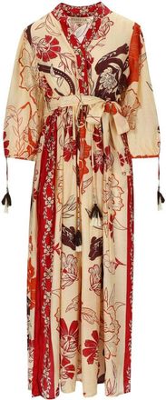 Pahiesa ROBE CHEMISE ECRU ET ORANGE PAHIESA FORMENTERA