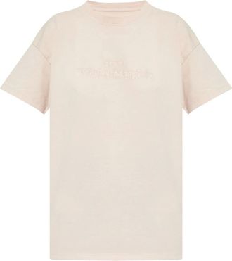 Maison Margiela Femme, Tops, Rose, Taille: 42 FR T-shirt Logo Brod&eacute;