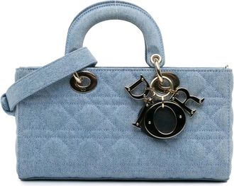 Dior Hobo Bags - Medium Denim Cannage Lady D Joy - Gr. unisize - in Blau - für Damen