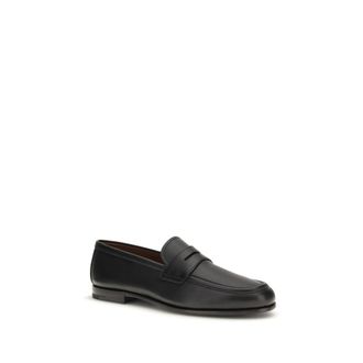 Churchs Mens Black Calf Leather Bos Taurus Slip-On Loafers