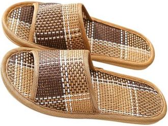 Garneck Slippers été Rotin Tressé Silencieuse et Légère Chaussons Confortables pour Intérieur Motif Aléatoire