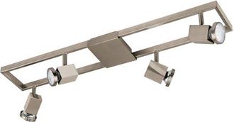 Eglo LED Deckenlampe Zeraco, 4 flammige Deckenleuchte, Deckenstrahler aus Metall, Kunststoff, Wohnzimmerlampe in Nickel-Matt, Spots inkl. GU10 Leuchtmittel