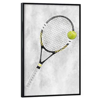 artboxONE Poster mit schwarzem Rahmen 60x40 cm Sport Tennis (matart) - Bild Tennis Ball Djokovic