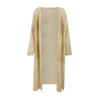 Akep Strickjacke mit Damastmuster - - Knitwear - Damen - Beige - M