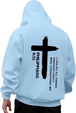 Generic Sweat a Capuche Homme Hooded Sweatshirt Sweatshirt Homme avec Design Imprim&eacute; de Dieu, Capuche et Manches Longues pour Confort Quotidien