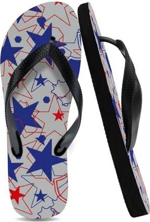 Generic Tongs unisexes pour homme et femme, chaussons de piscine &agrave; semelle plate, chaussures de douche, cadeaux danniversaire pour hommes, &Eacute;toiles grises, rou