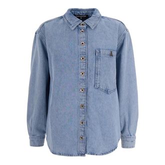 Patrizia Pepe Femme, Blouses et Chemises, Bleu, Taille: 38 FR Chemise en denim