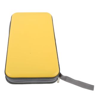 Angoily DVD Aufbewahrungstasche aus Sto&szlig;festem Hartplastik 80 F&auml;cher Gelb Kompakte CD und DVD H&uuml;lle mit Rei&szlig;verschluss f&uuml;r Musik Spiele und Mobile Nutzung