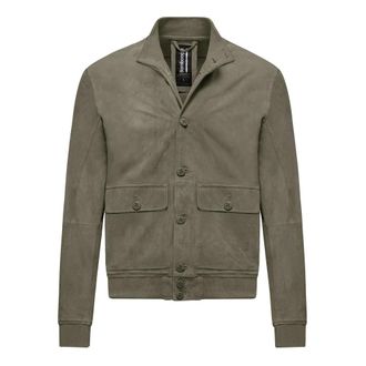 Bomboogie Homme, Vestes, Gris, Taille: XL Walt Suede Bomber Jacket