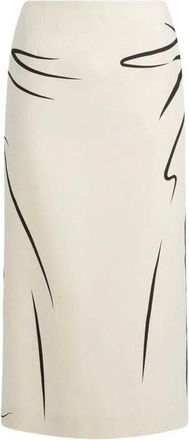Moschino Femme, Jupes, Beige, Taille: 32 FR Jupe en coton imprim&eacute;
