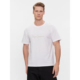Pepe Jeans London T-Shirt Chris PM509207 Wei&szlig; Slim Fit