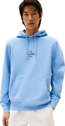 Tommy Hilfiger Herren Hoodie Outline Flag Script mit Kapuze, Blau (Cloudy Blue), XXL