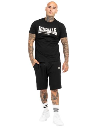Lonsdale Herren T-Shirt & Shorts Set MOY Normale Passform, Black/White, XXL