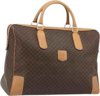 Celine Pre-owned Vintage Macadam Boston Bag - Femme - Pre-owned - Brun - Taille: ONE Size