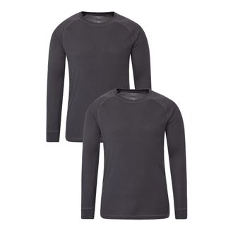 Mountain Warehouse Talus Base Layer Oberteil für Herren (2er-Pack) (Holzkohle)