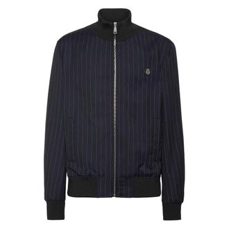 Billionaire Boys Club Woll-Pinstripe Bomber LS - - Jackets - Herren - Blau - 6XL