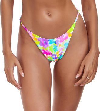 Relleciga Damen Bademode Bikinihose Tanga-Unterteil Verstellbar mit Metallspange Daisy L