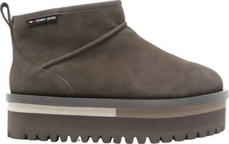 Tommy Jeans Femme, Chaussures, Gris, Taille: 39 EU TJW Suede Flatform Boot WL