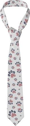 Generic Cravate Pour Homme Drapeau Am&eacute;ricain, Patte De Chien Et &Eacute;toile Classique Tie Formelle Cravate Homme Pour Mariage &Eacute;v&eacute;nements F&ecirc;te