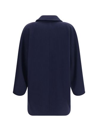 Max Mara Womens Rebus Double-Breasted Jacket Blu Marino