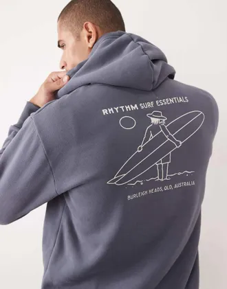 Rhythm Lull - Kapuzenpullover aus Fleece in Marineblau-Navy