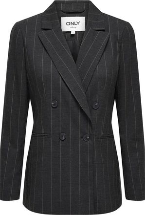 Only Damen ONLMARLEY Life L/S FIT HB STR TLR Blazer, Dark Grey Melange/Stripes:Tannin, 64