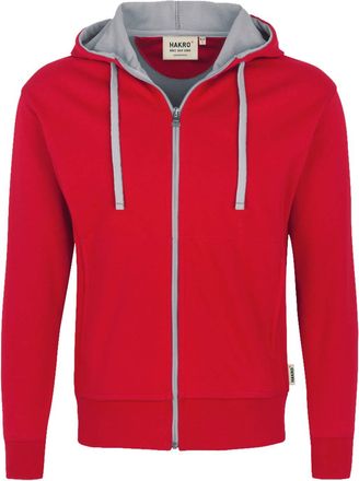 HAKRO Jacke mit Kapuze Bonded - 455 - rot/silber - Gr&ouml;&szlig;e: XXL