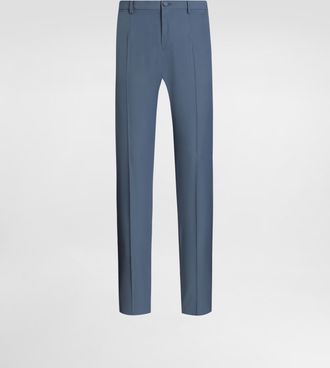 Dolce & Gabbana Wool Poplin Trousers - Mann Hosen Und Shorts Azure 54