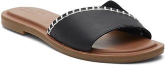 Toms Womens Shea Slide Sandal, Black Leather Suede, 37.5 EU