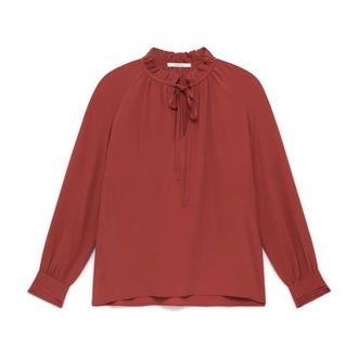 Maliparmi Flie&szlig;endes Krepp-Shirt - - Blouses & Shirts - Damen - Rot - M