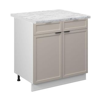 Vicco Meuble cuisine Fame-Line, GrisBeige, 80 cm, PT Marbre, Vicco