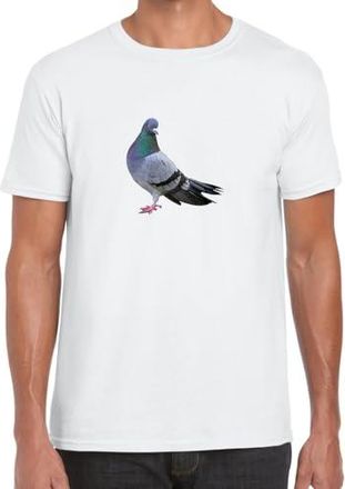 Generic Real Pigeon T-shirt en coton imprimé pour homme Blanc, blanc, M