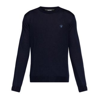 Versace Wollmischung Strickpullover - - Knitwear - Herren - Blau - XL