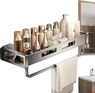 Generic Dusch-Organizer-Halter - kein Stanzen - einfache Installation, Badezimmer-Aufbewahrungshalter für WC, Restaurant, Küche, Hotel, Vermietung