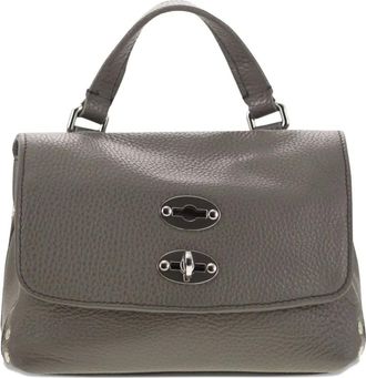 Zanellato sac cabas Baby Postina &agrave; d&eacute;tails de clous - Gris