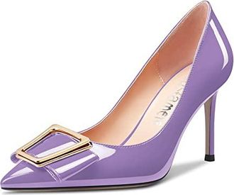 Castamere Femmes Aiguille Haut High Talon Heel Pointu Bout Slip-on Escarpins Dress Mariage Bureau 10 CM Heels Violet 36 EU