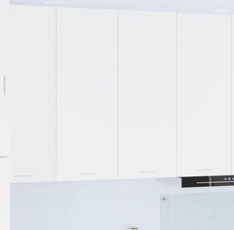 vidaXL Vidaxl - Armoire suspendue blanche 80 x 31 x 100 cm - Bois ding&eacute;nierie - 2 portes - 3 &eacute;tag&egrave;res - Rangement mural moderne pour cuisine