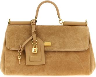 Dolce & Gabbana Suede Top Handle Bag - - Bags - Damen - Beige - ONE SIZE