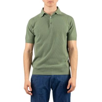 FILIPPO DE LAURENTIIS Cotton Cr&ecirc;pe Polo - - Tops - Herren - Gr&uuml;n - 2XL