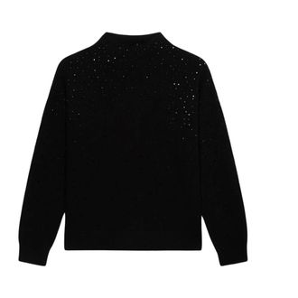 Oltre Femme, Pulls, Noir, Taille: 38 FR Pull &agrave; col roul&eacute; avec appliqu&eacute;s