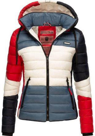 Navahoo Steppjacke Lulana Multikulti leichte &Uuml;bergangsjacke mit Kapuze im Colourblocking Stil