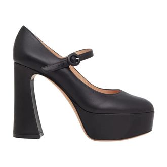 Gianvito Rossi Plateau-Pumps aus Leder - - Shoes - Damen - Schwarzk - 39 1/2 EU