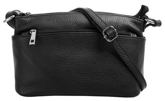 Cluty Umh&auml;ngetasche echt Leder Damen | Made in Italy, Crossbody Bag, Messenger Bag mit Rei&szlig;verschluss, Schultertasche aus Rindleder | 020617