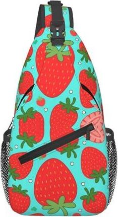 Generic Multifonction Sacoche Tactique Art de la fraise Roses Sacs &agrave; Bandouli&egrave;re Casual Sac DEpaule pour &eacute;cole Voyage Cyclisme